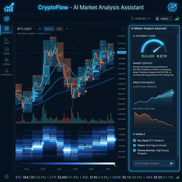 CryptoFlow v4 - Order Flow Workspace for Heatmap, Footprint and Impact